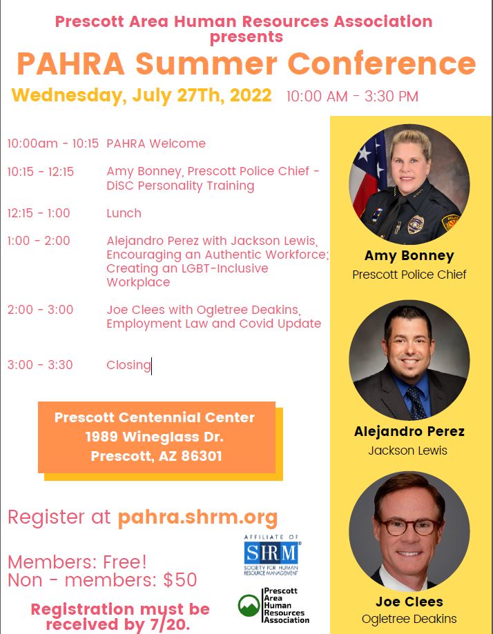 PAHRA Summer Conference | Prescott Area Human Resources Association